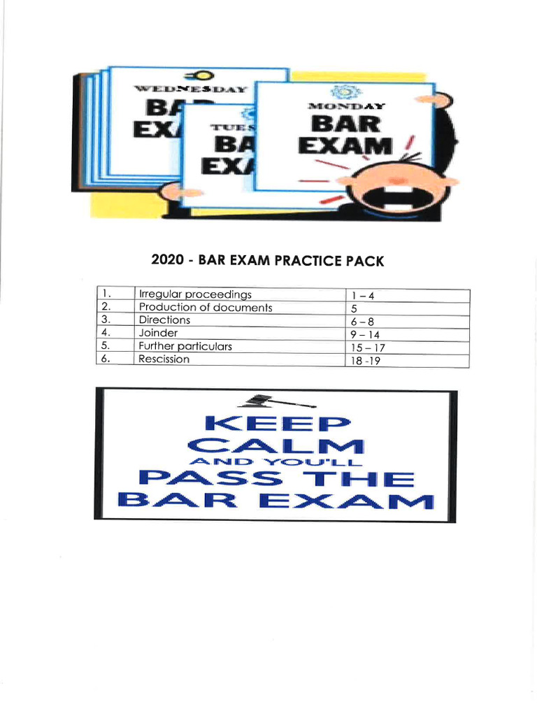 2020 - Bar Exam Practice Pack | PDF