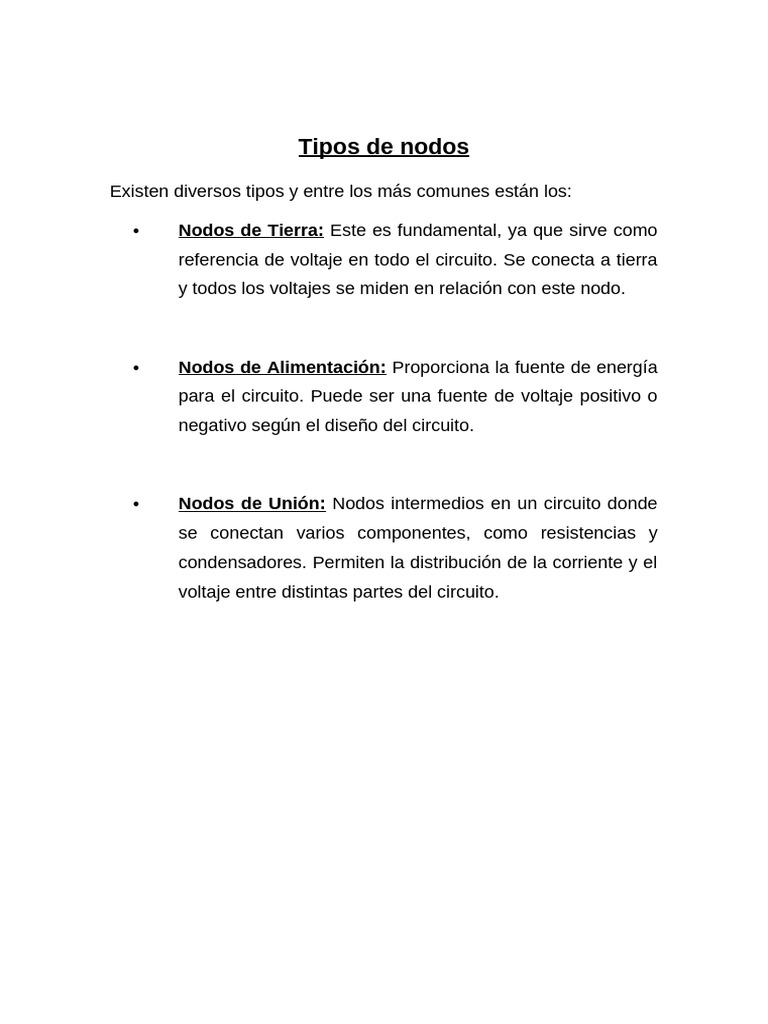 Tipos de Nodos en Circuitos Eléctricos | PDF