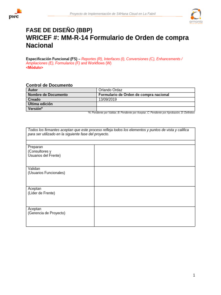 MM-R-14 Formulario de Pedido de Compra Nacional New | PDF | Informática