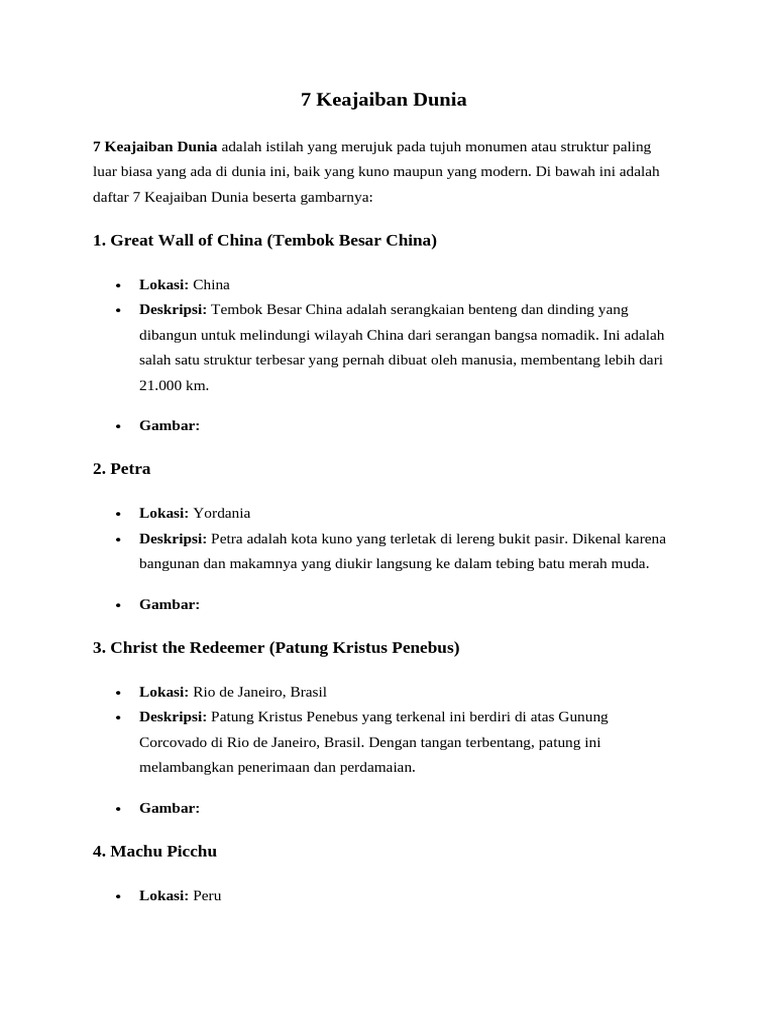 7 Keajaiban Dunia | PDF