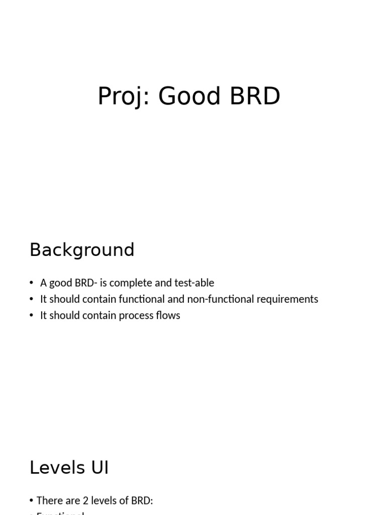 Proj: Good BRD | PDF