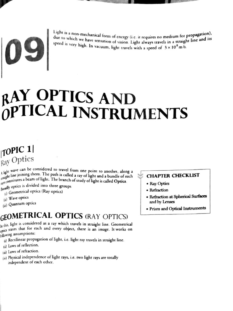 Ray Optics... Notes+ Qna+Summary | PDF