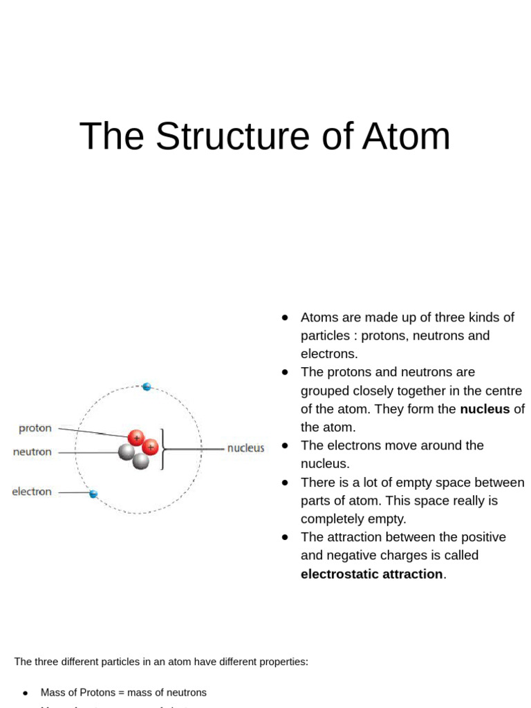 The Structure of Atom | PDF