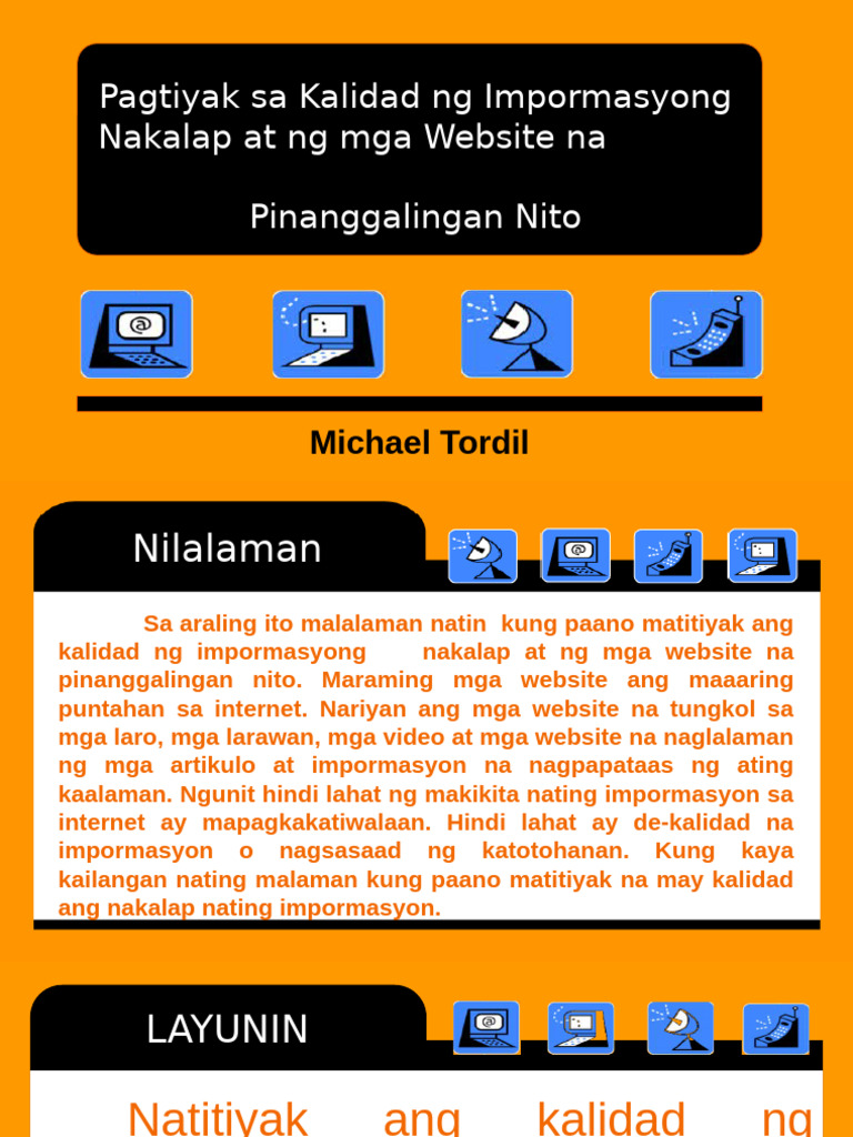 EPP 5 Pagtiyak Sa Kalidad NG Impormasyong Nakalap at NG Mga Website Na ...