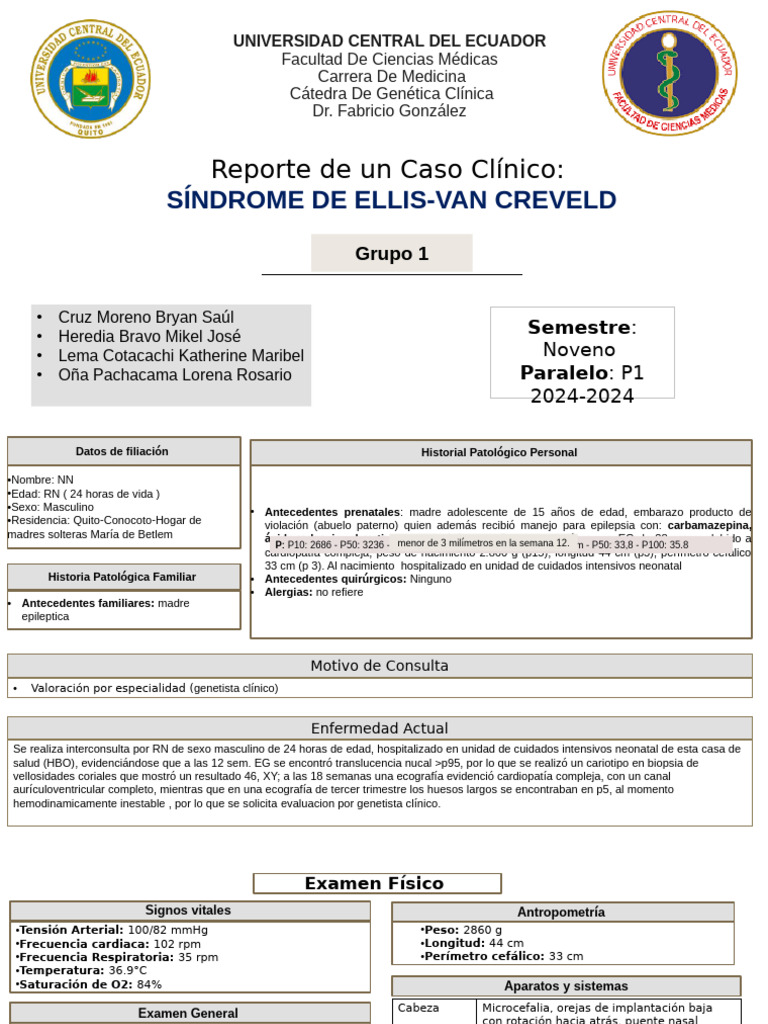 Caso Clínico: Síndrome de Ellis-van Creveld | PDF | Mutación | Corazón