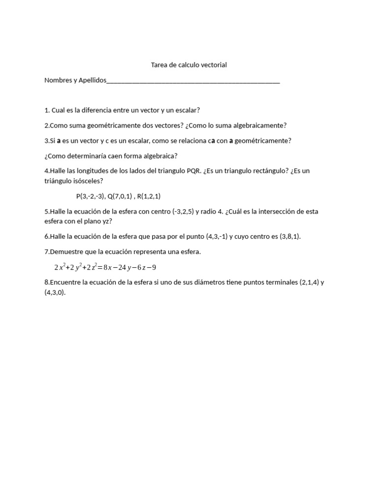 Tarea de Calculo Vectorial-1 | PDF