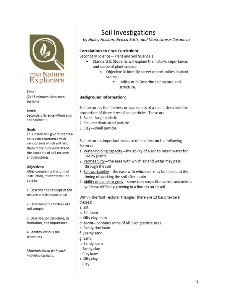 Soil-Investigations | PDF | Loam | Earth Sciences