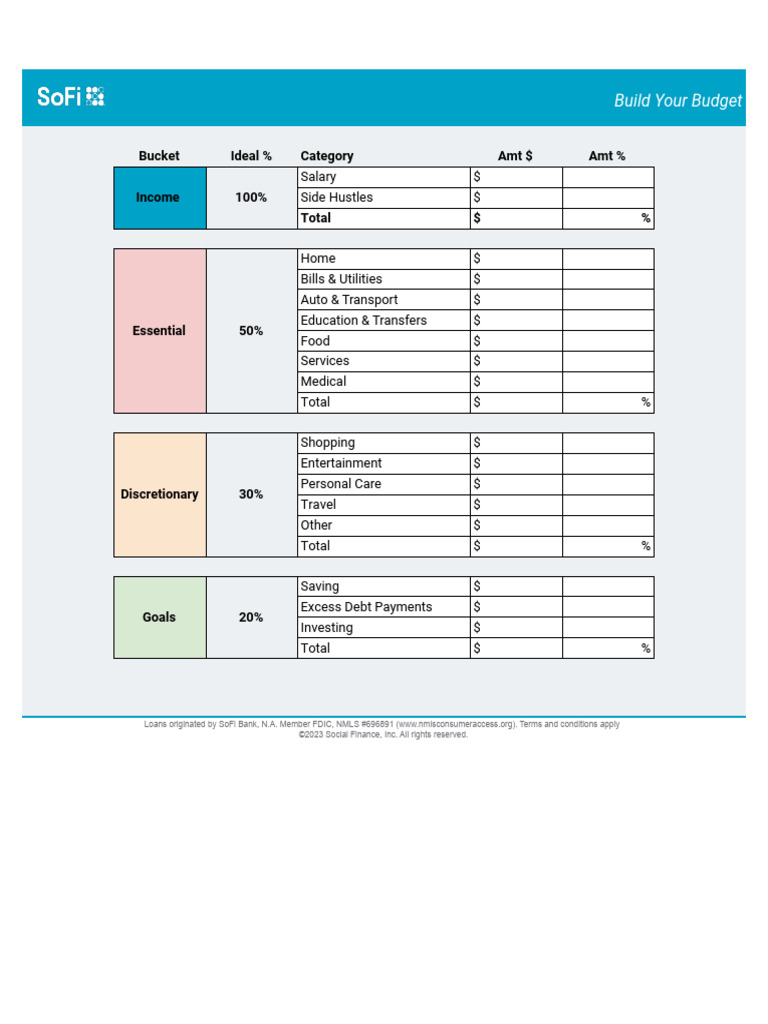 Template Build Your Budget | PDF | Banking | Financial Services