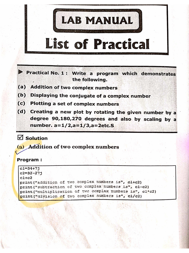 Linear Algebra (Practical) - 1 | PDF