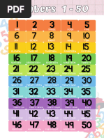 Colorful Number Chart 1-50 | PDF
