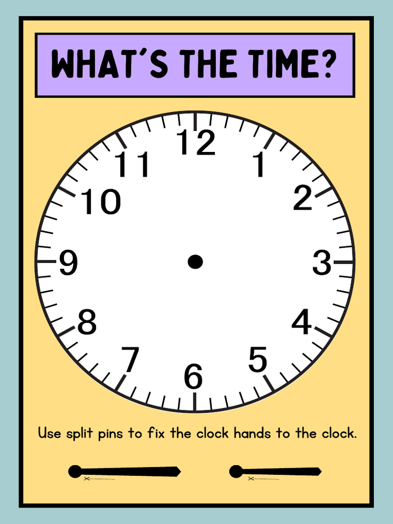 Colorful Make Your Own Clock Mathematics Worksheet | PDF