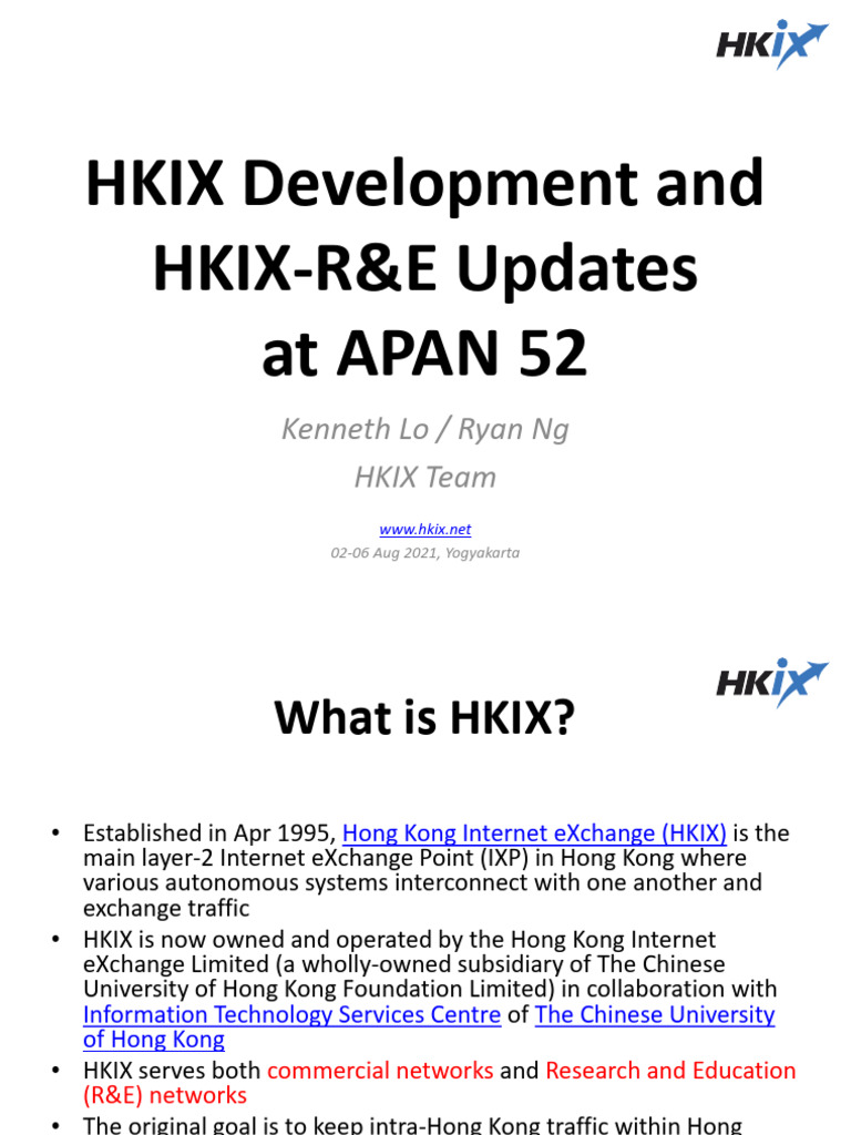 HKIX Development and Updates Overview | PDF | Network Architecture ...