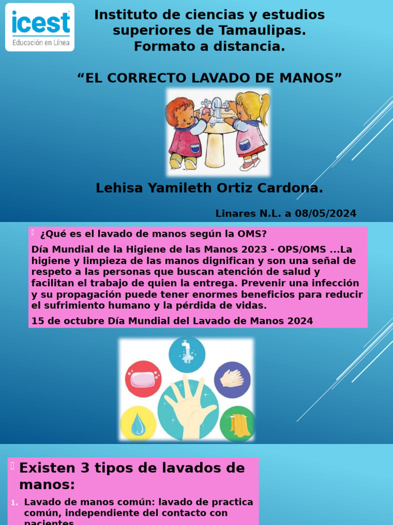 Actividad. Lavado de Manos | PDF | Lavado de manos | Especialidades Medicas
