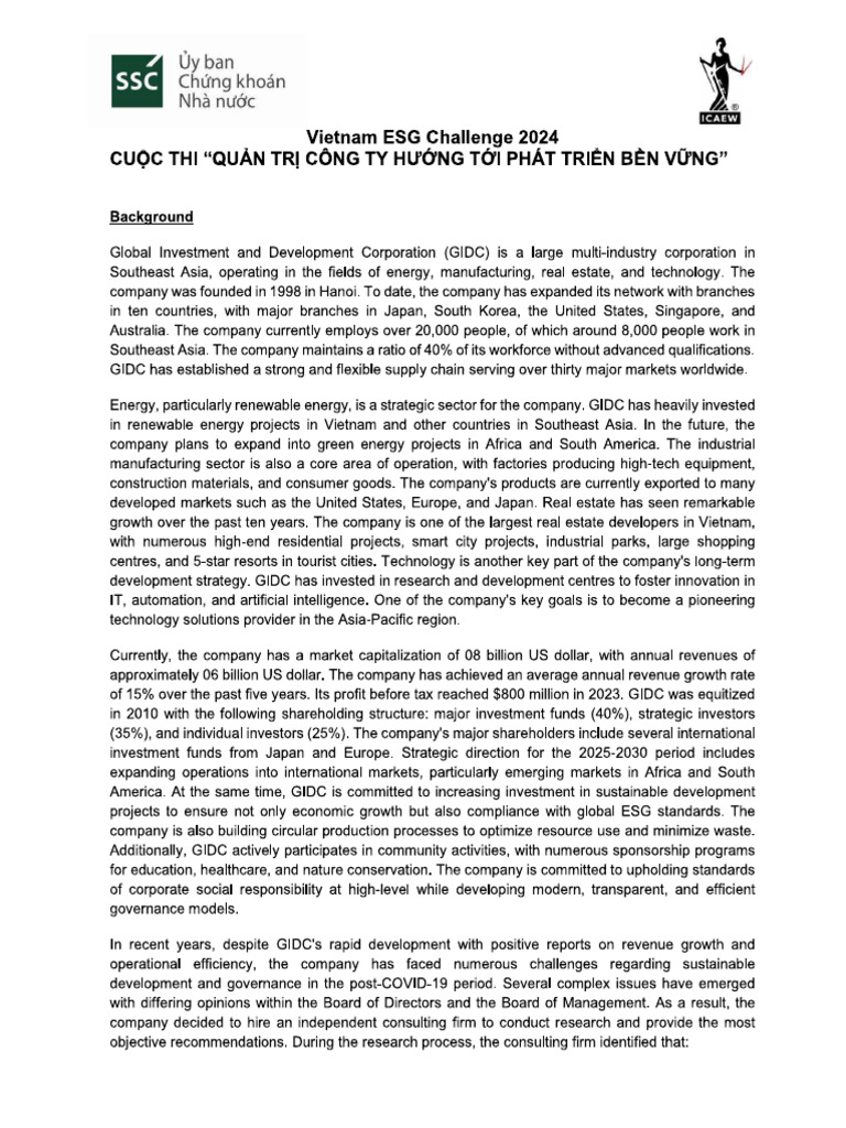 VESGC2024 - Final Round - Part 1 - UEH | PDF