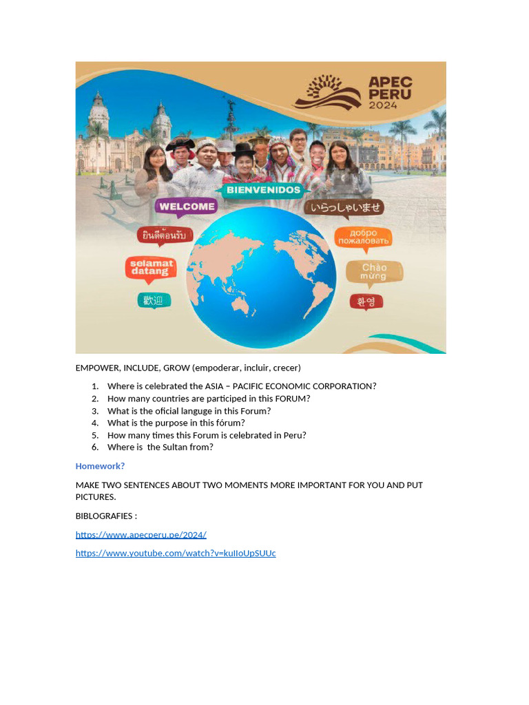 Apec Activity Mundi Map | PDF