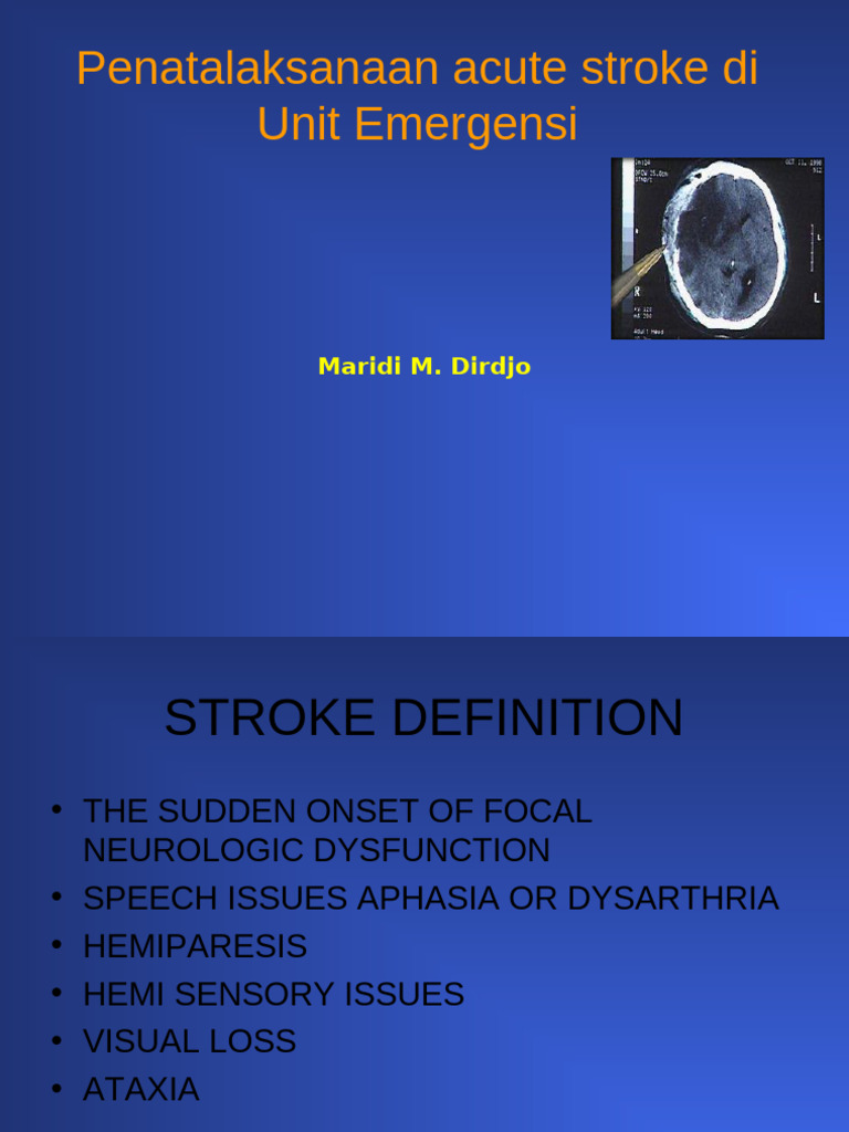 Acute Stroke Management | PDF | Stroke | Blood Pressure