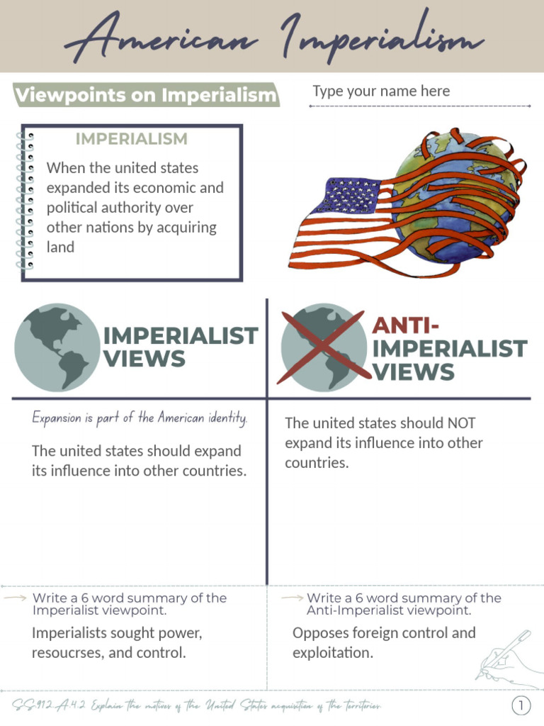 U.S. Expansionism: Imperialism vs. Anti-Imperialism | PDF | Politics ...