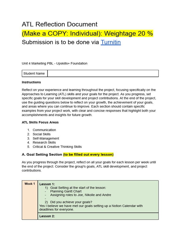 Kabir Nehal R2 ATL Progress Tracker & Reflection Document (Create A ...