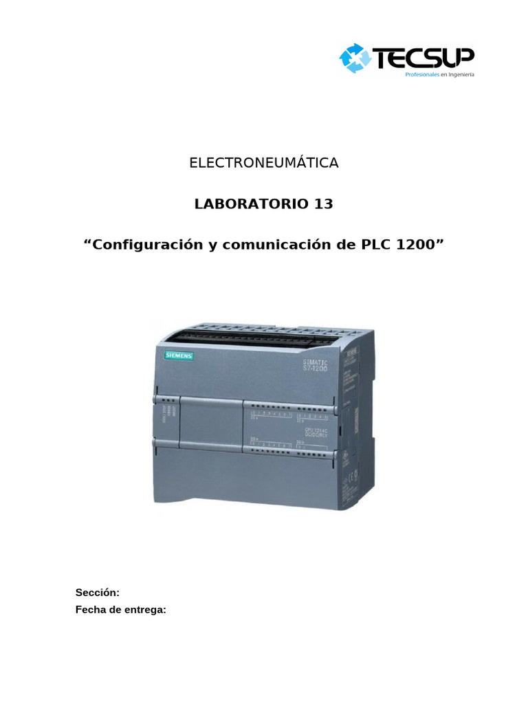 GLAB-13-FLAZO-2023-2 Configuración y Programación de PLC 1200 V1 | PDF | Laboratorios ...