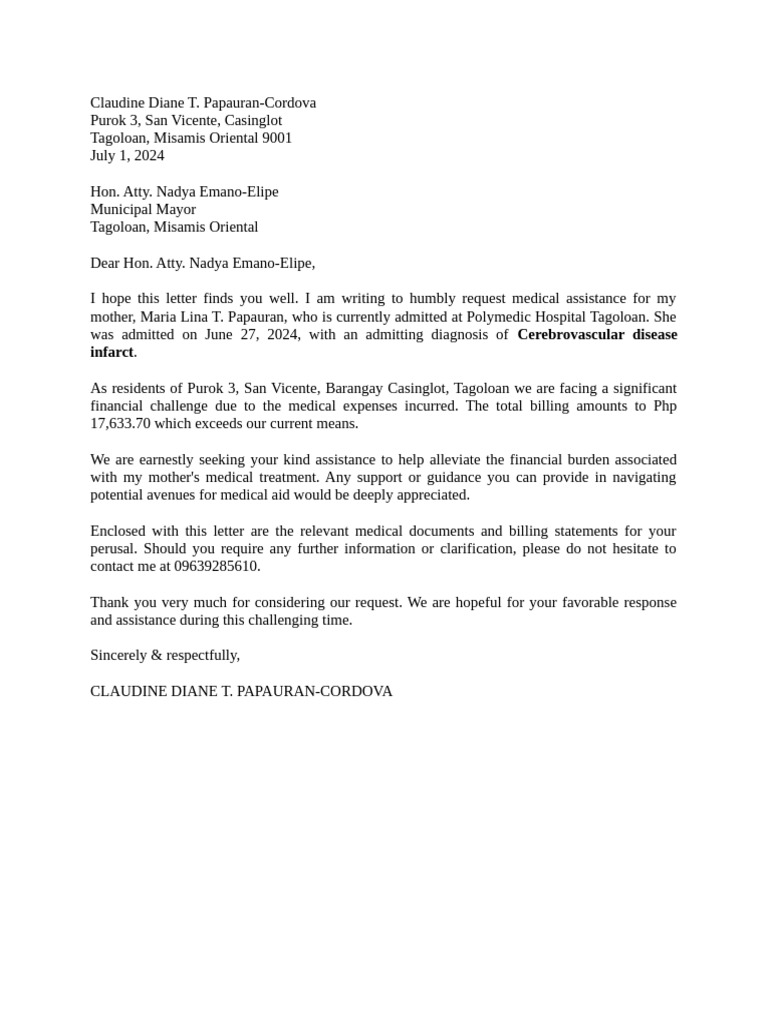 Request for Medical Assistance Aid | PDF