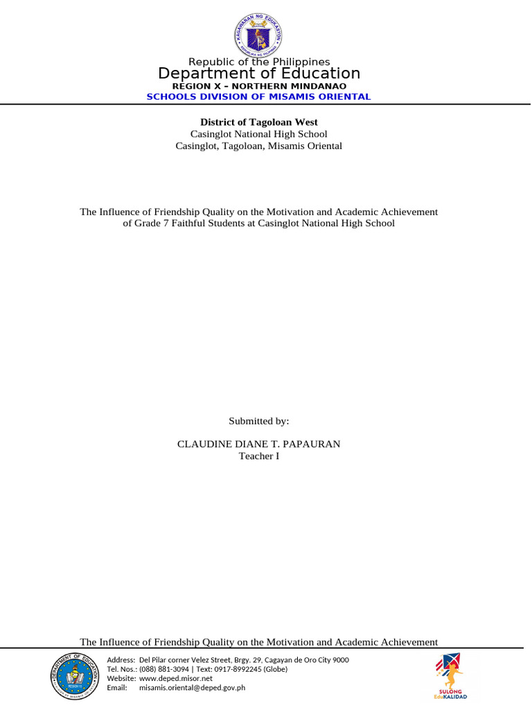 Research-for-Province DIANE | PDF | Social Psychology | Behavior Modification