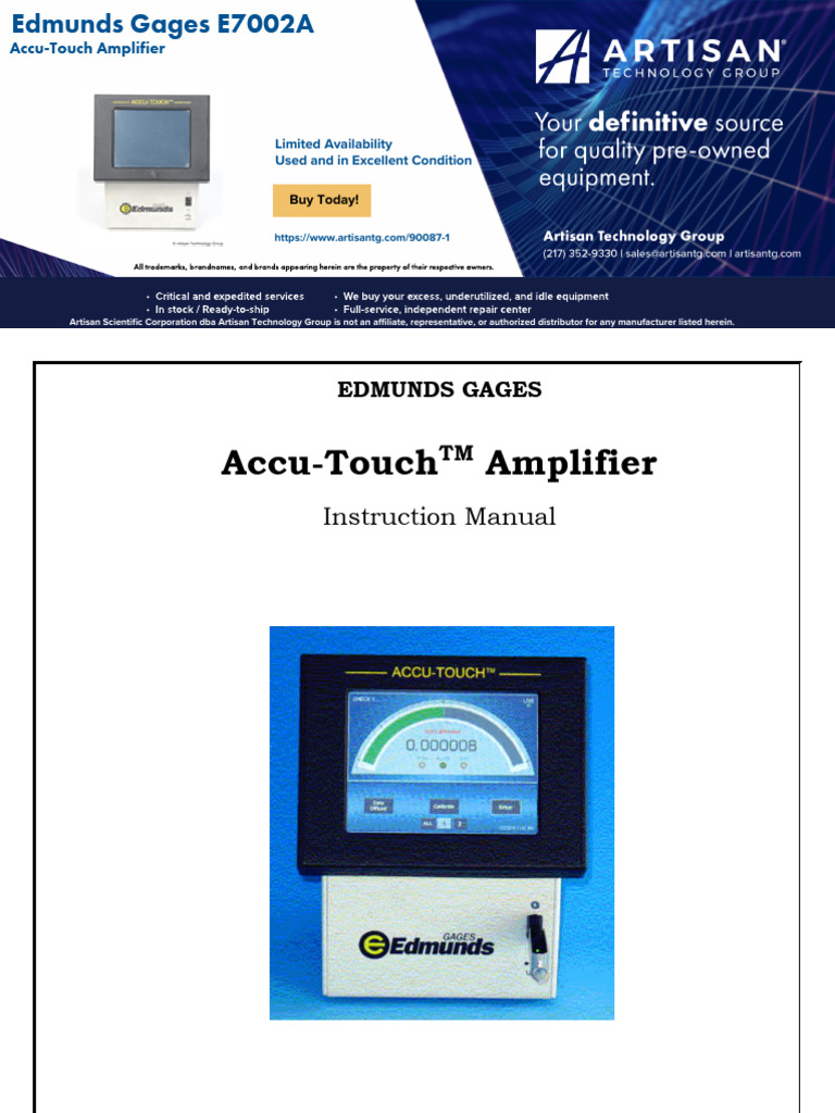 Edmunds Gages E7202 Manual2 201926205828 | PDF | Calibration | Electronics