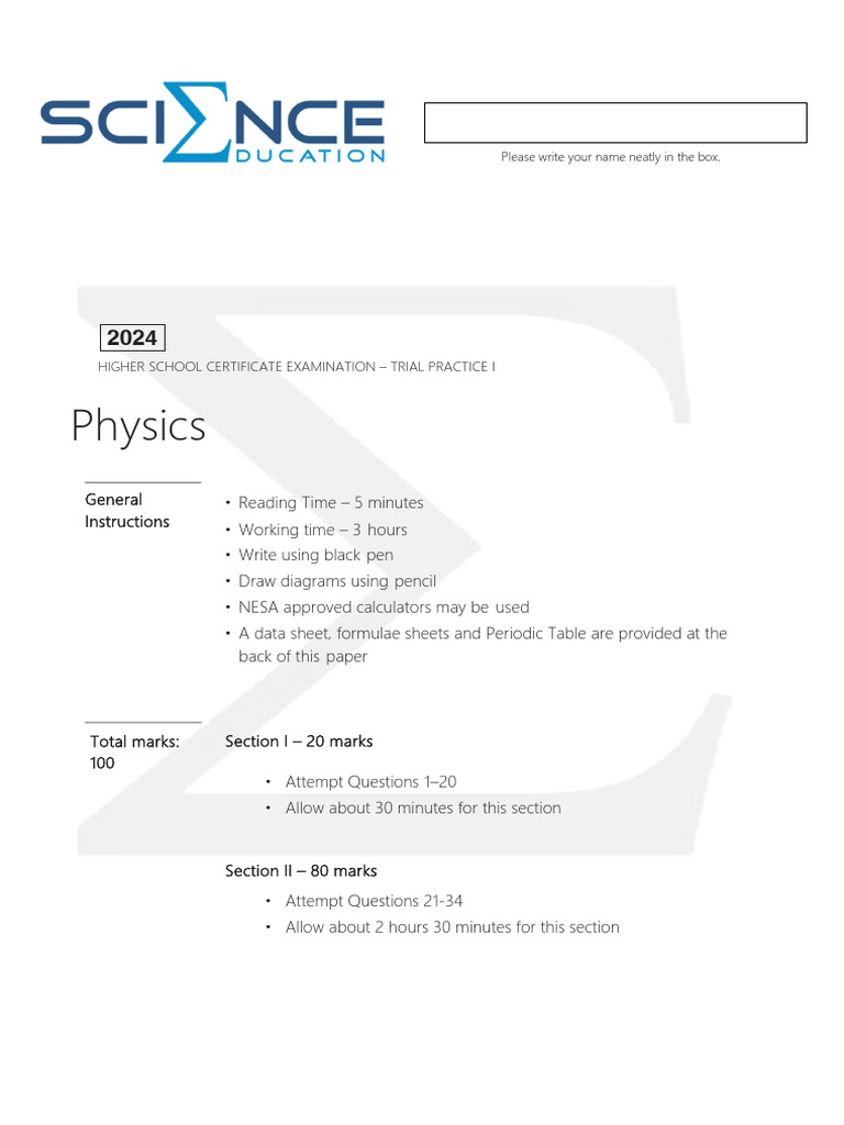 Mock Trial I - 2024 | PDF | Spectral Line | Atoms