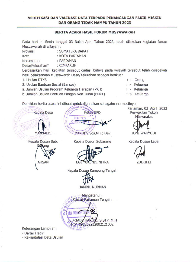 Cimparuh-Data Usulan Baru | PDF
