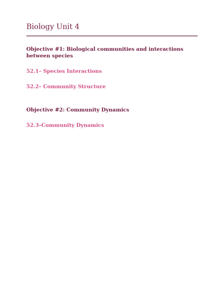 Biology Unit 4 | PDF
