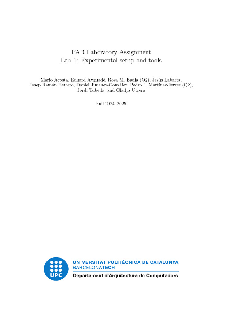 Lab1 PAR | PDF | Parallel Computing | Cpu Cache