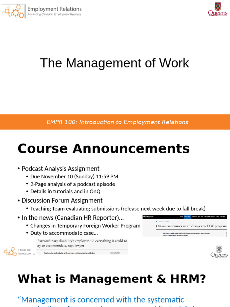 12 - The Management of Work EMPR 100 F 2024 | PDF | Human Resource ...