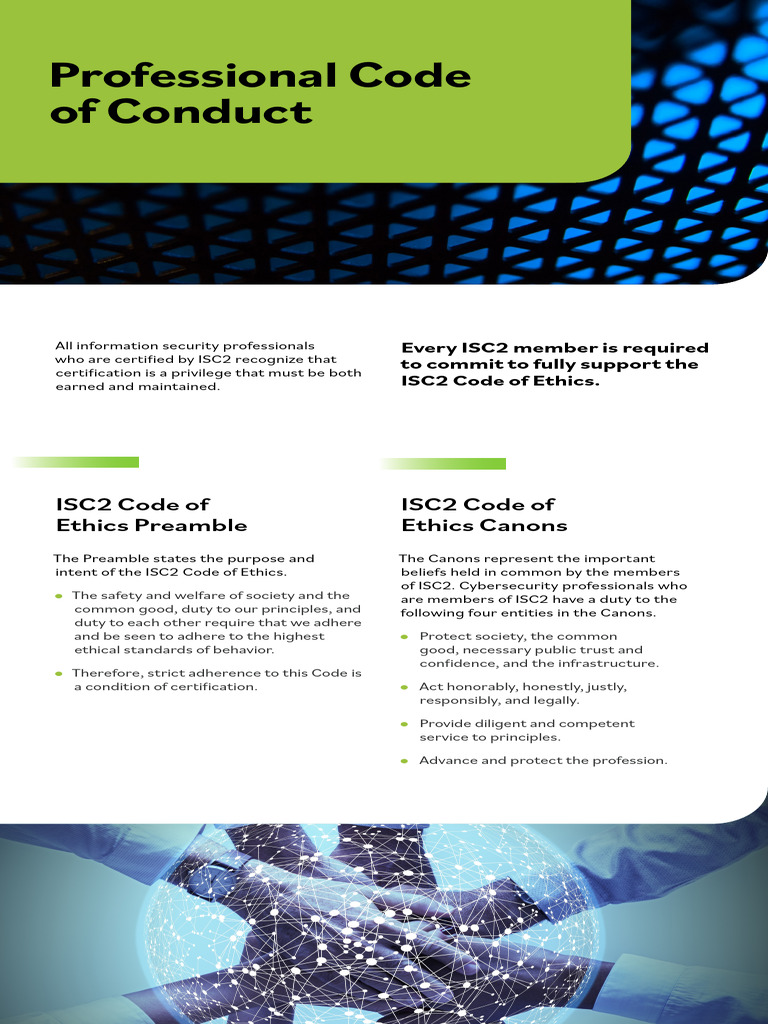 Professional Code of Conduct: ISC2 Code of Ethics Preamble ISC2 Code of ...