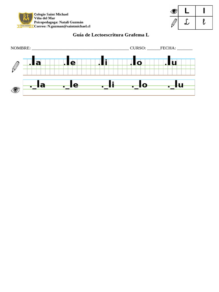 Guía Del Grafema L | PDF