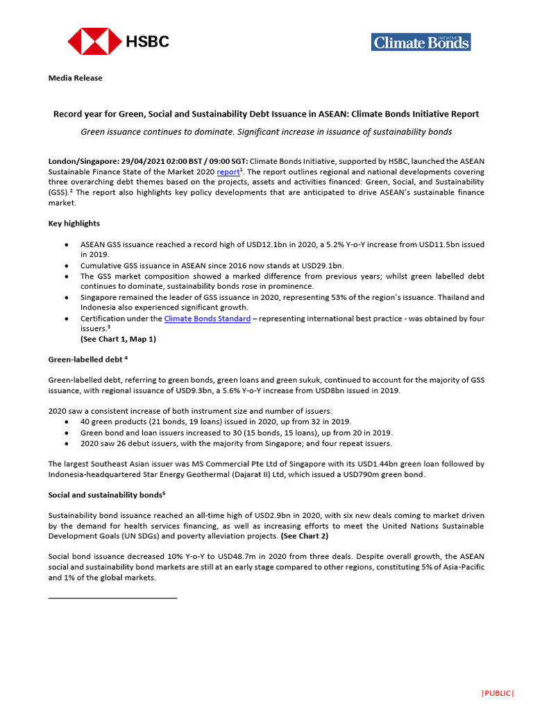 Cbi Hsbc-Media Release-Asean Sotm Report-2020-28042021-Final | PDF ...