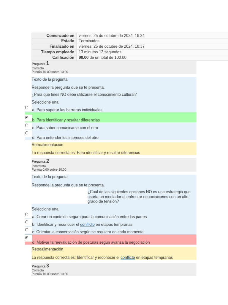 Examen Manejo de Conflictos 1.3 | PDF | Sicología | Psicología Social