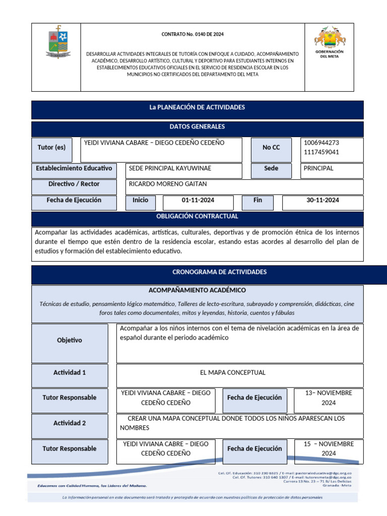 F. Planeación e Informe (RE - DGC) | PDF | Navidad