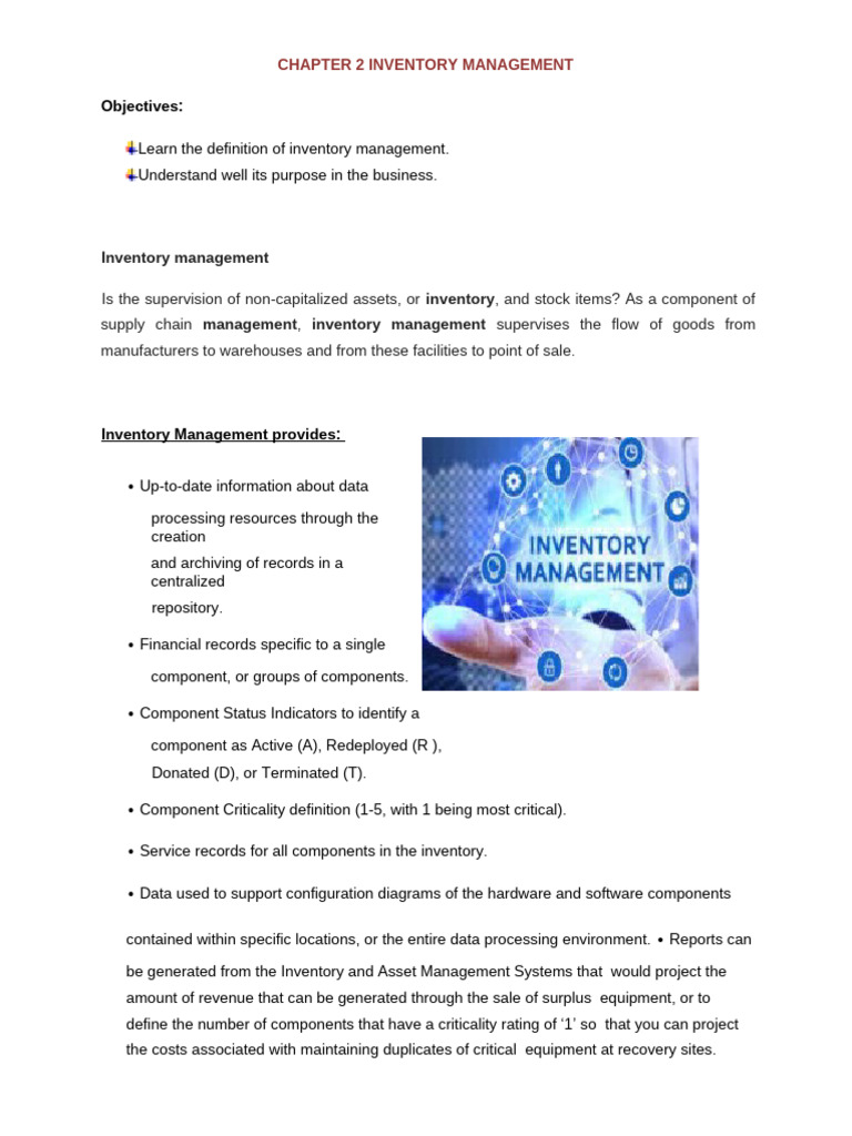 Chapter 2 Inventory Management | PDF | Inventory | Lean Manufacturing