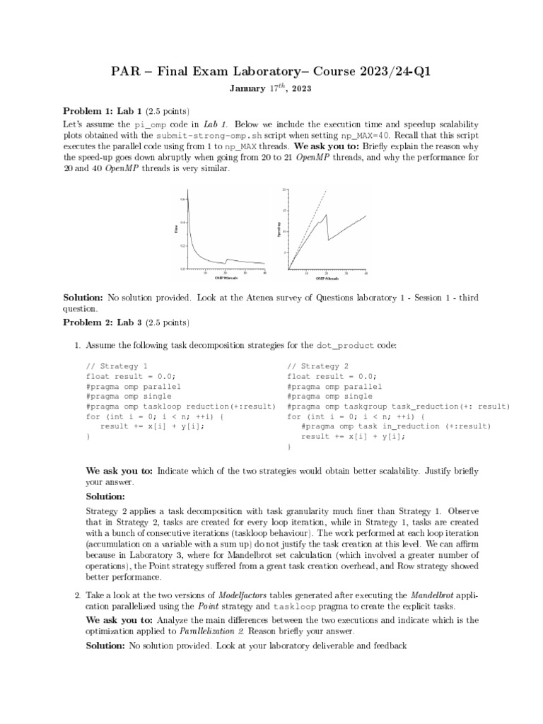 PAR Final Lab Sol 2023 24Q1 | PDF | Parallel Computing | Computer Engineering