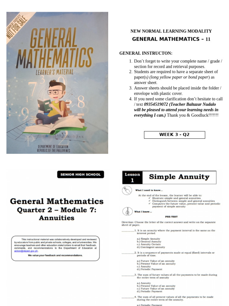 Genmath 11 Module7-8 | PDF