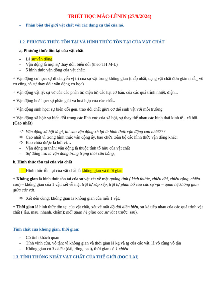 TRIẾT HỌC MÁC Lênin | PDF