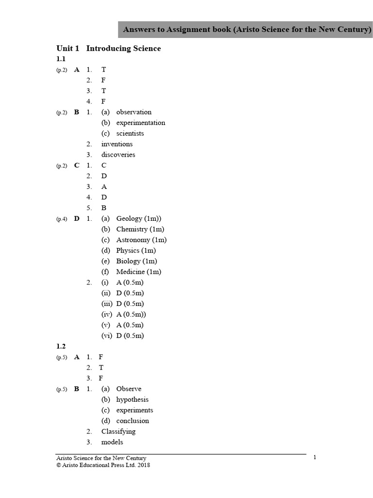 2425 - Answers To Assignment - U1 - Final - Highlighted | PDF | Science | Experiment