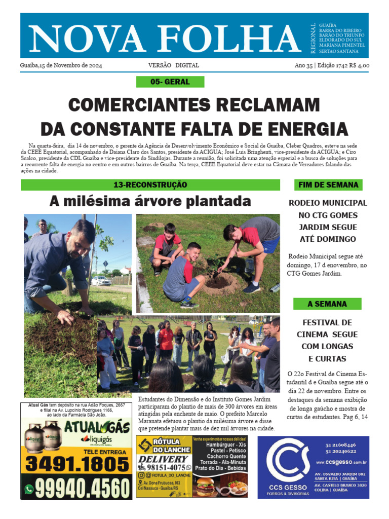 Jornal Nova Folha 15.11.24 Digital | PDF | Science