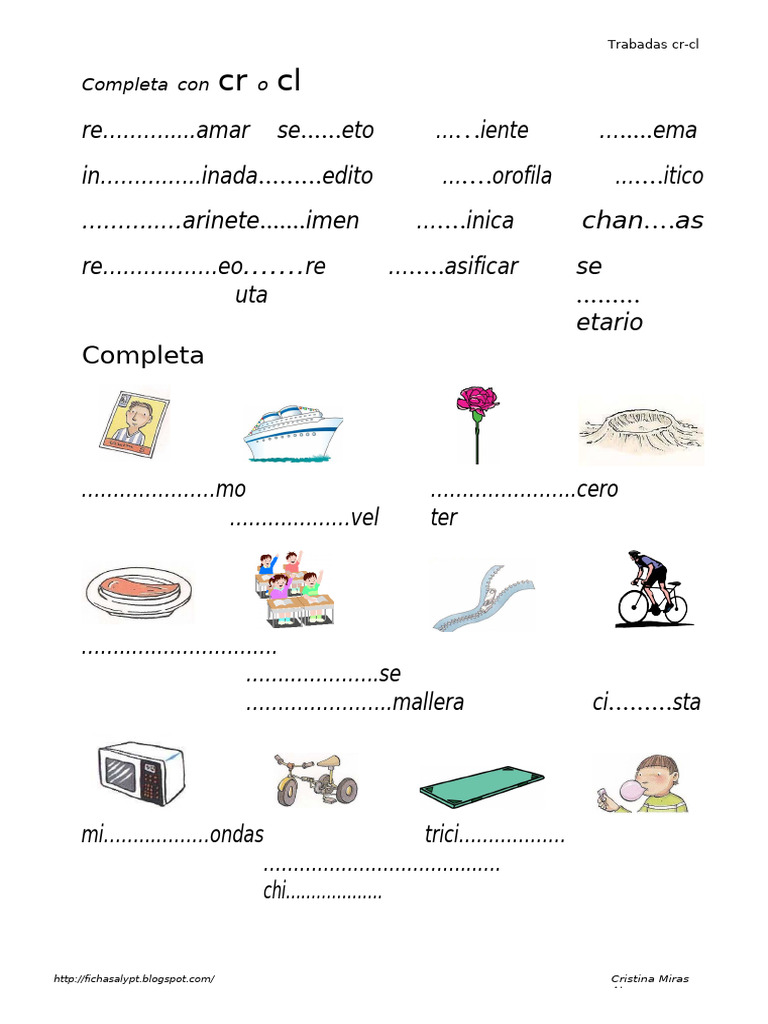 Fonemas Trabadas CR-CL | PDF