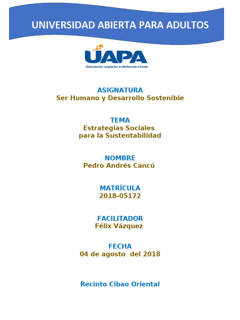 Toaz - Info Tarea 6 Ser Humano Desarrollo Sostenibledocx PR | PDF