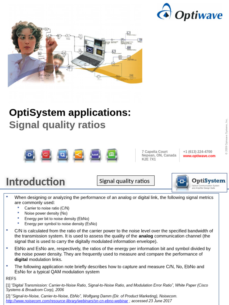 OptiSystem Applications Signal Quality Metrics | PDF | Spectral Density ...