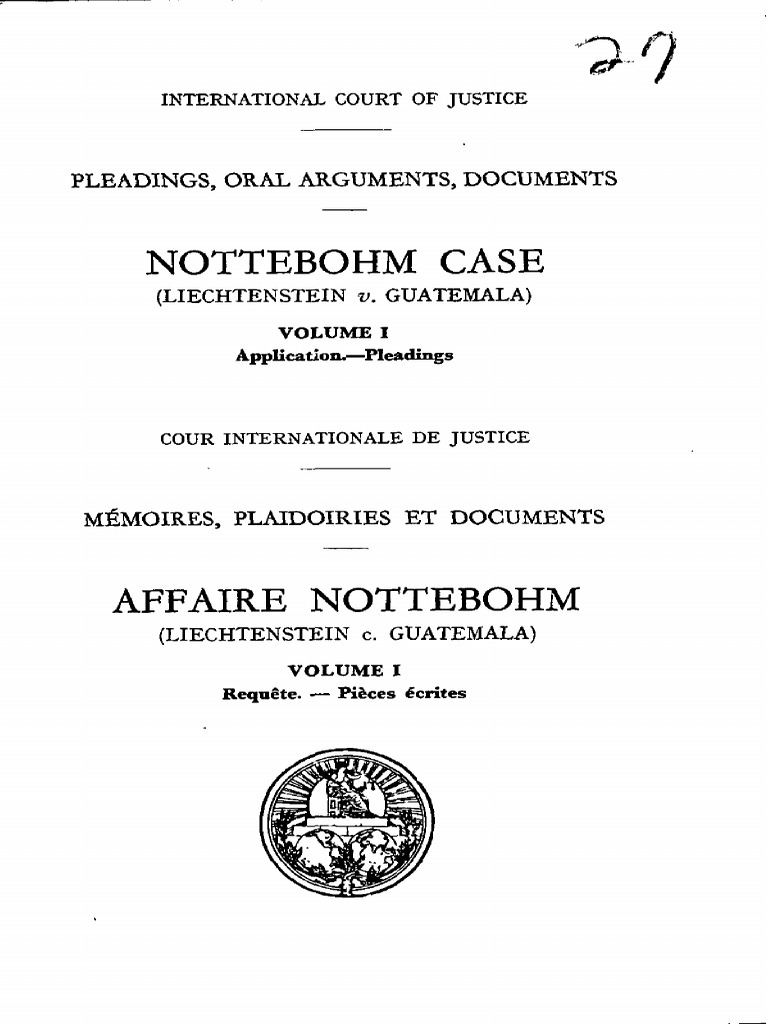 Nottebohm (Liechtenstein v. Guatemala) | PDF | Jurisdiction | Justice