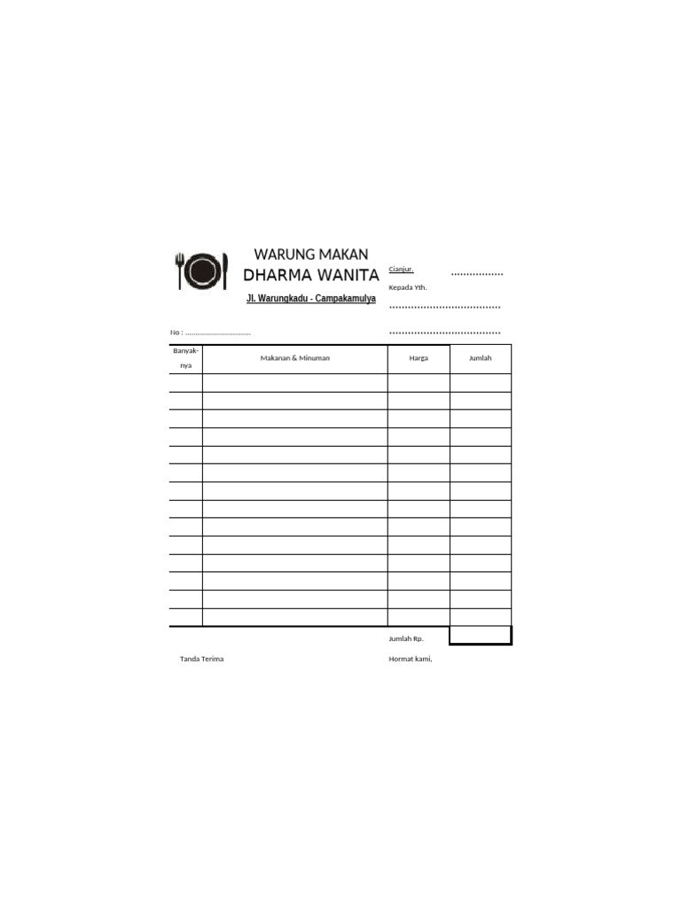 Nota Wijaya Warung Makan | PDF