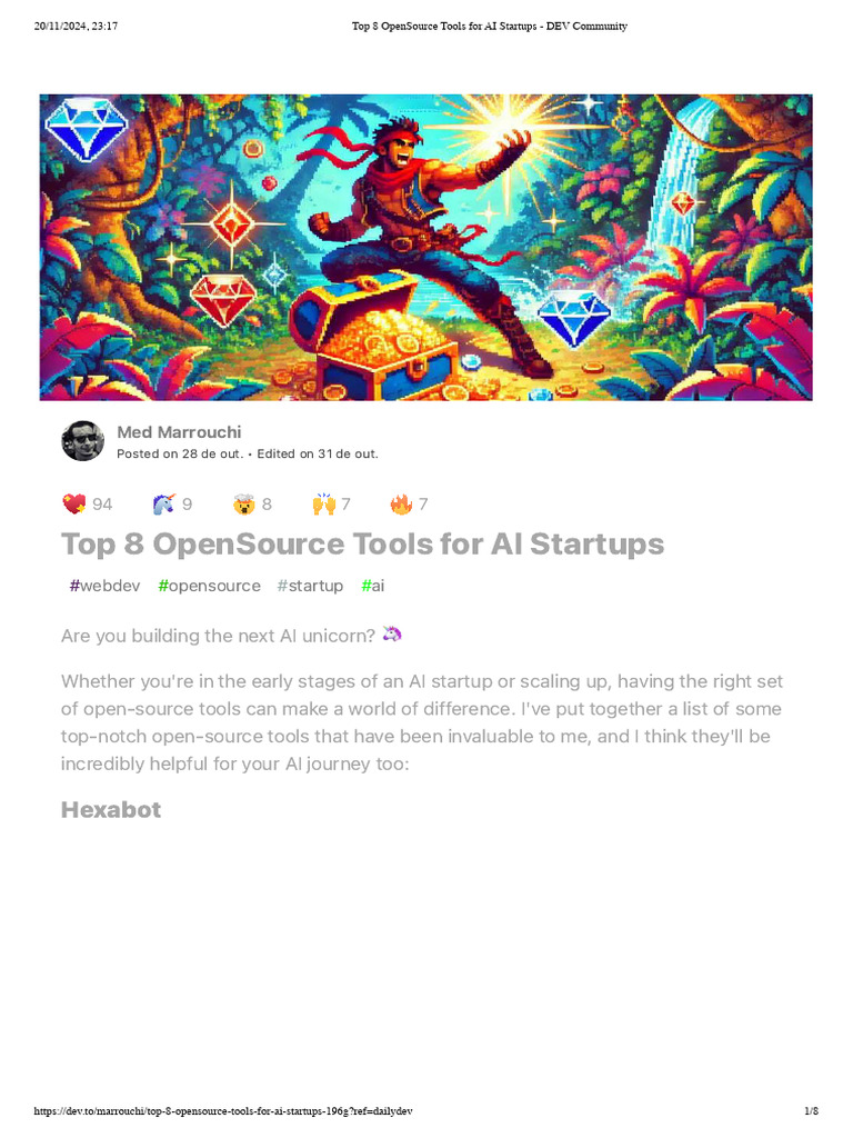 Top 8 OpenSource Tools For AI Startups - DEV Community | PDF ...