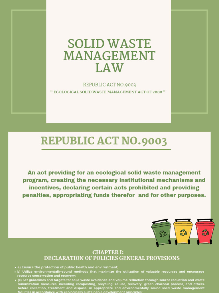 Ra 9003 | PDF | Waste Management | Waste