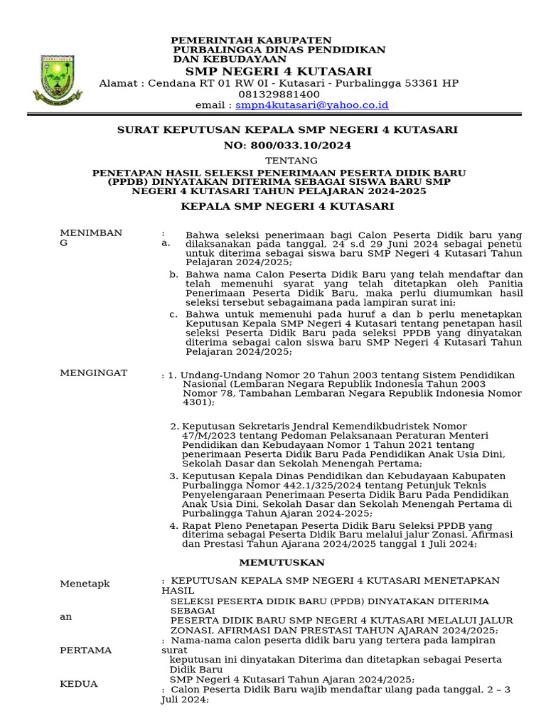 SK PPDB 2024-2025 1 | PDF